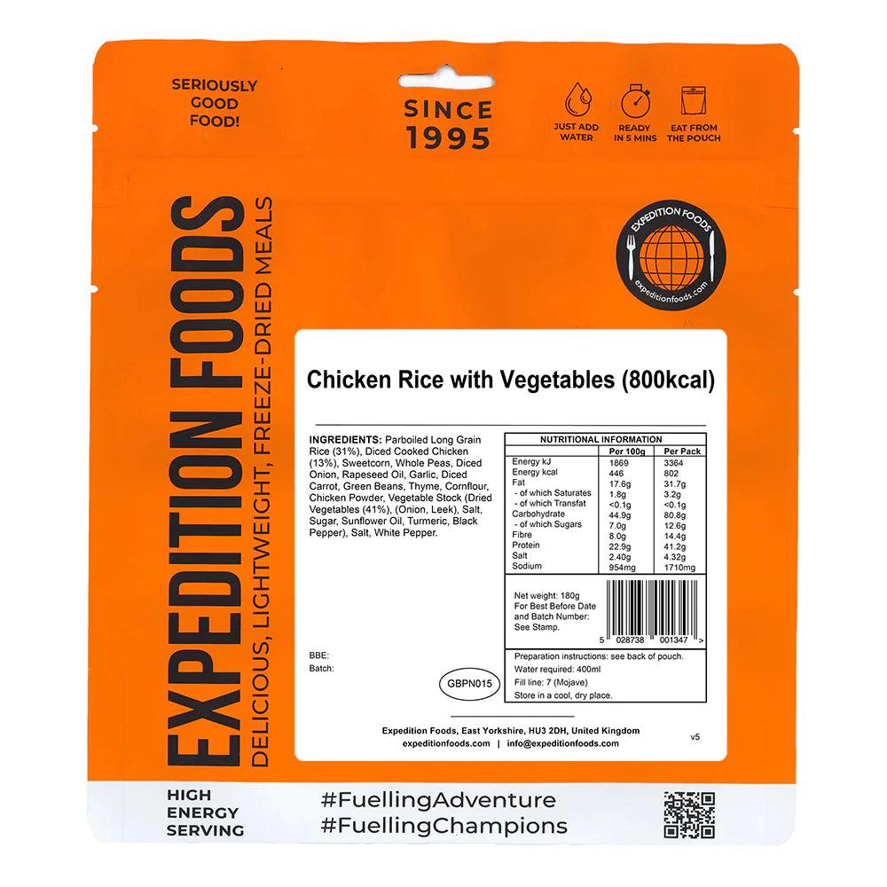EXPEDITION FOODS Chicken Rice with Vegetables (800 kcal) [Dairy Free ...